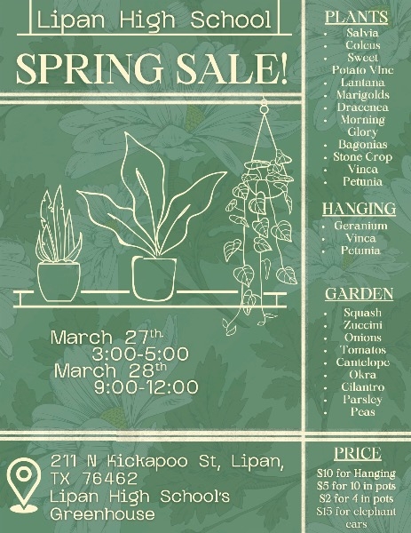 Lipan ISD - Spring Plant Sale